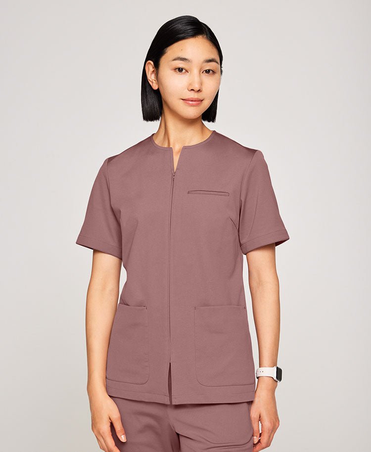 Womens:Front open scrub tops LUXE
